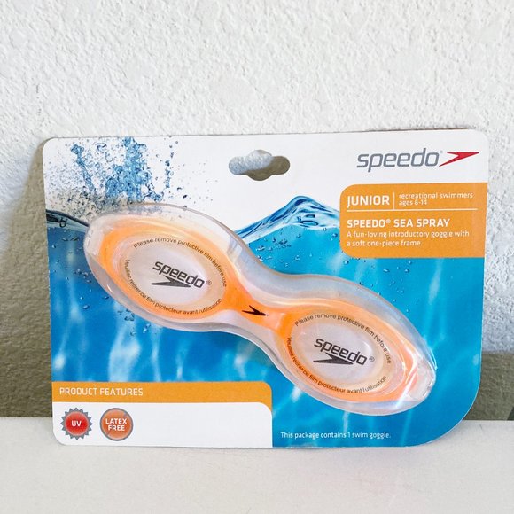 Speedo | Swim | New Speedo Kids Swim Goggles Junior Sea Spray Orange Uv ...